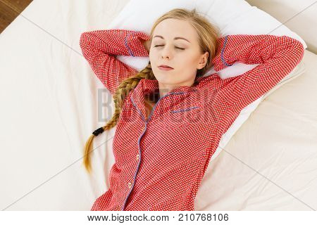 Woman Sleeping Bed On Image & Photo (Free Trial) | Bigstock