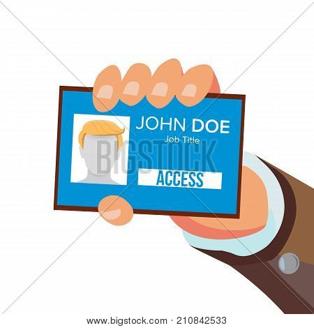 Hand Holding Id Card Vector & Photo (Free Trial) | Bigstock