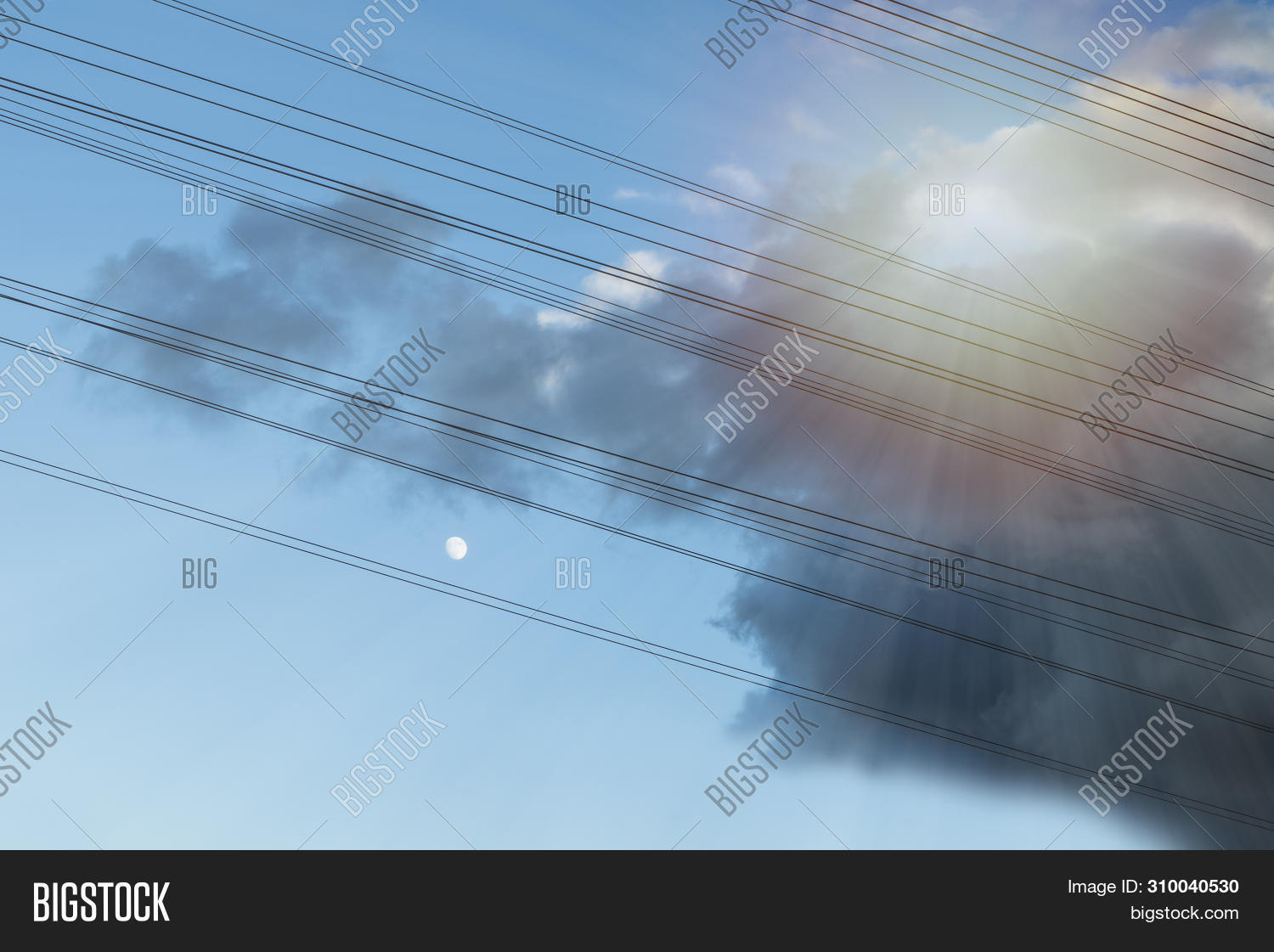 Sun Moon Same Sky Image & Photo (Free Trial) | Bigstock