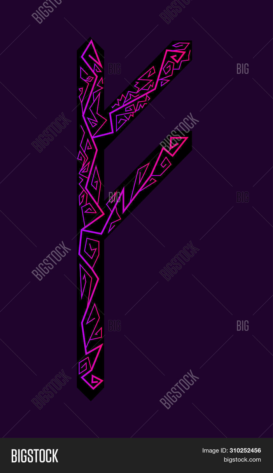 Fehu Rune. Ancient Image & Photo (Free Trial) | Bigstock