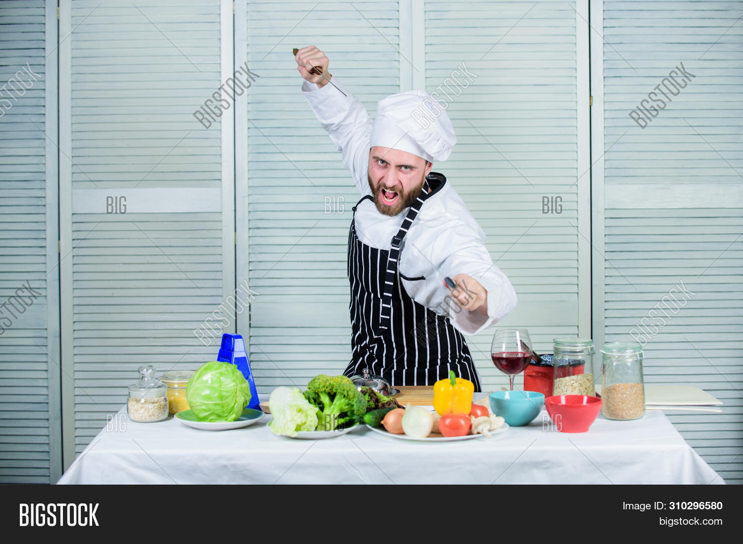 Chef Hold Cleaver Image & Photo (Free Trial) | Bigstock
