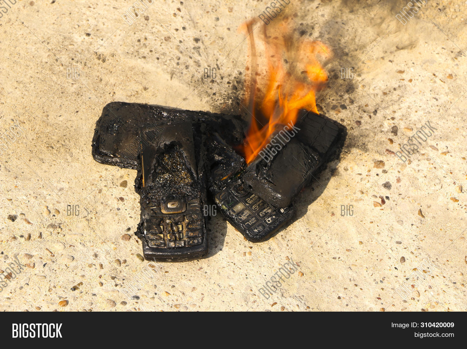Burnt Mobile Phones On Image & Photo (Free Trial) | Bigstock