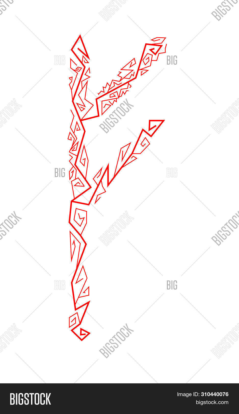 Fehu Rune. Ancient Image & Photo (Free Trial) | Bigstock