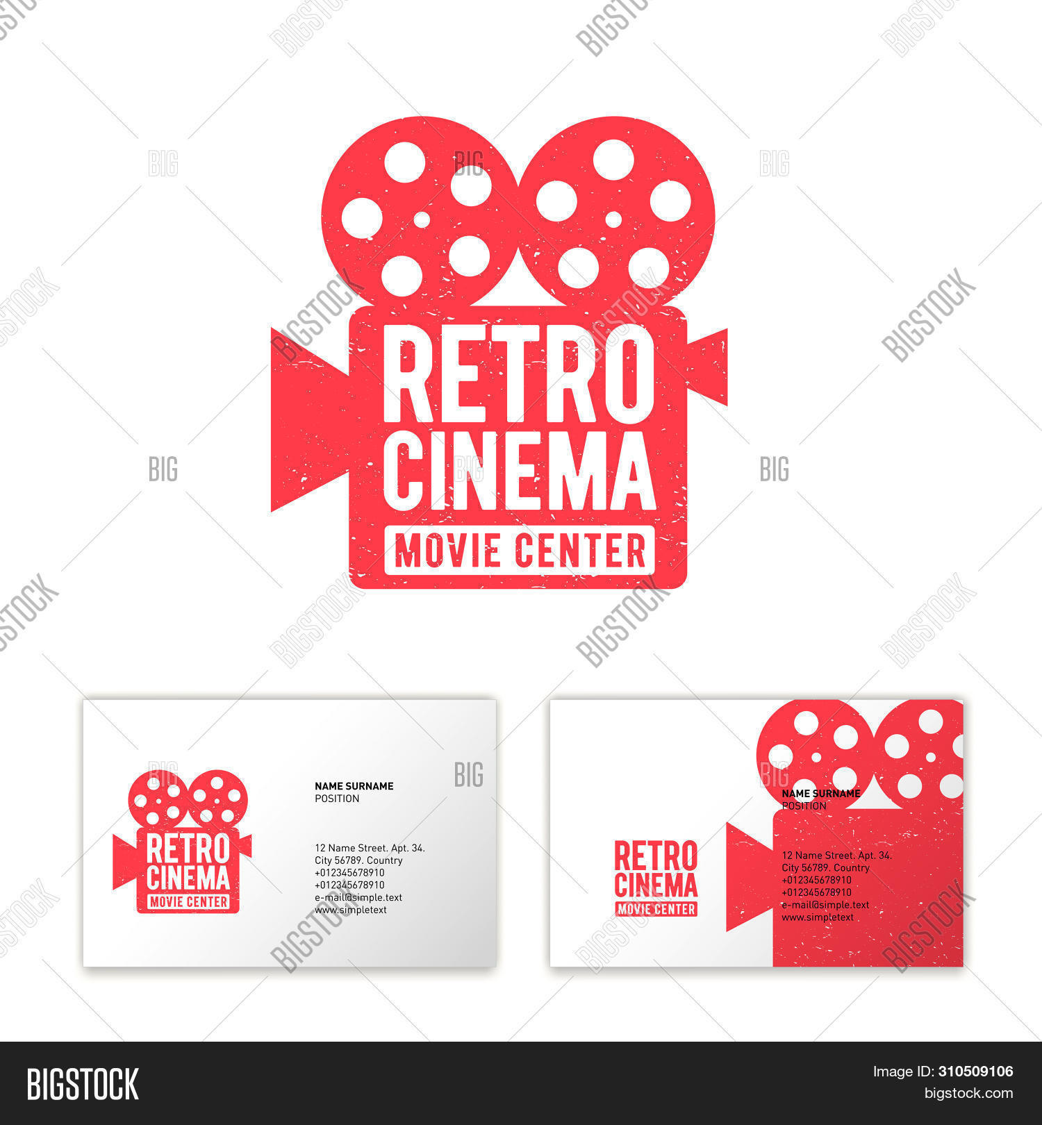 Retro Cinema Logo. Vector & Photo (Free Trial) | Bigstock