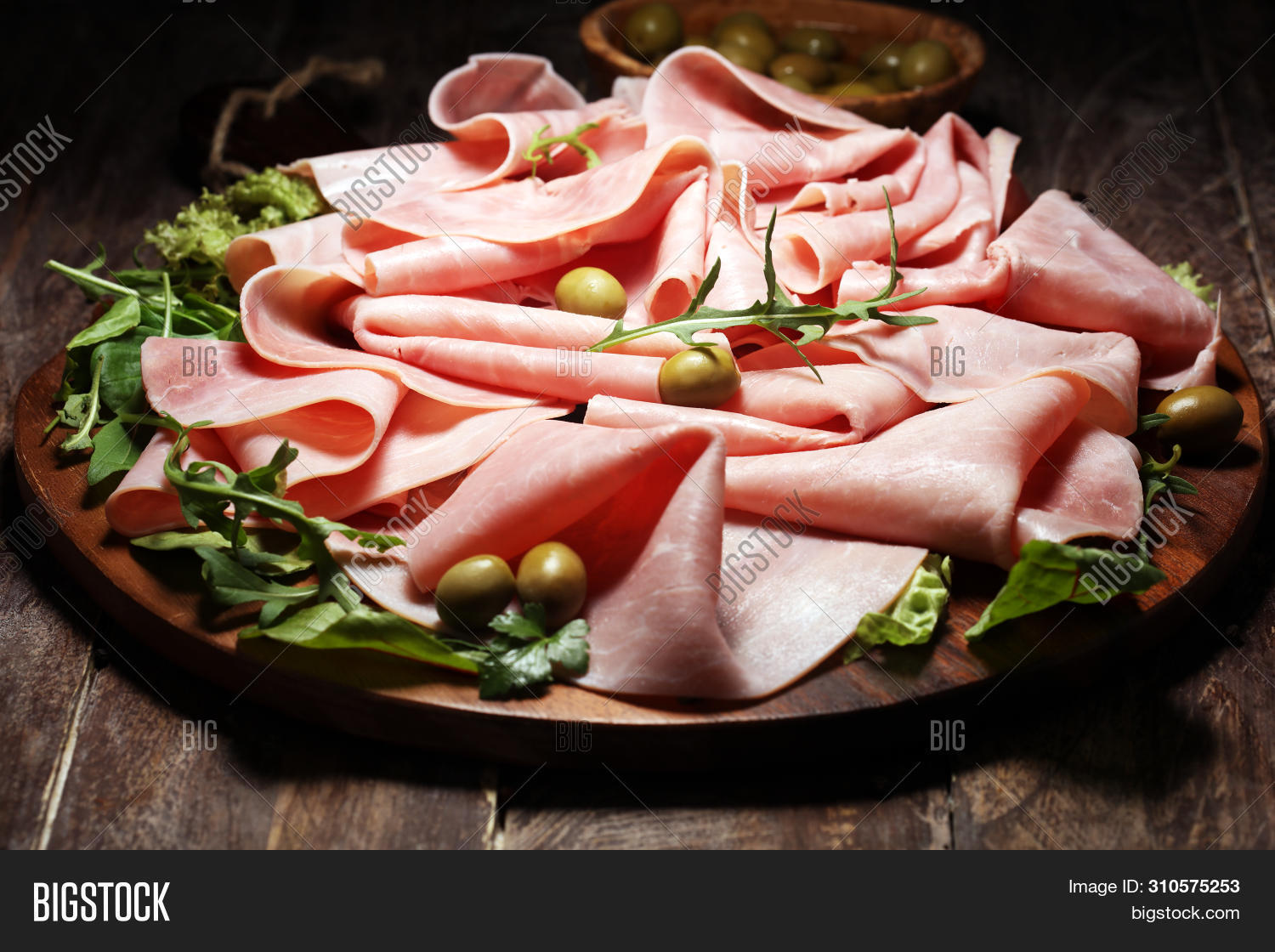 Sliced Ham On Wooden Image & Photo (Free Trial) | Bigstock