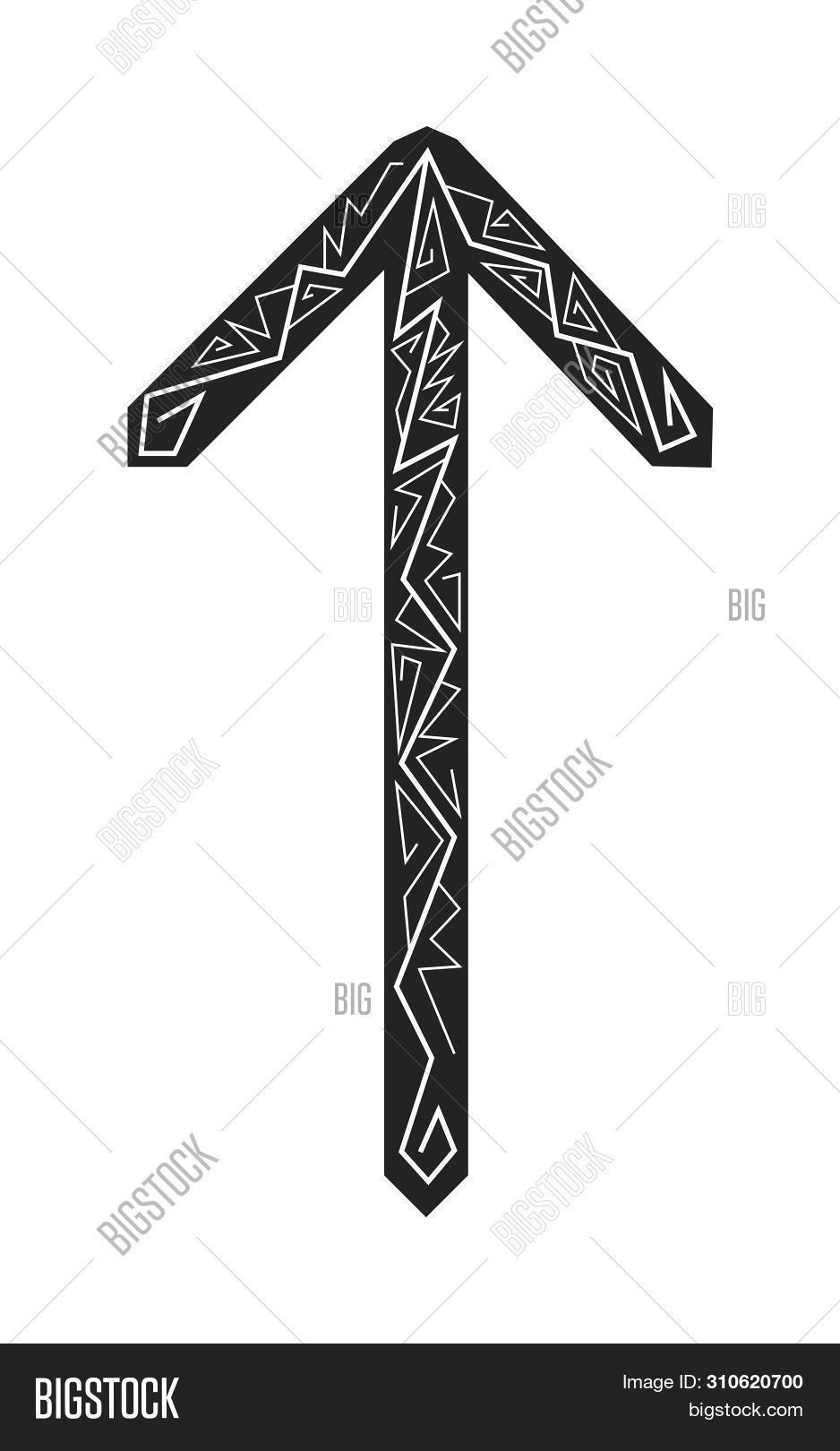 Rune Teiwaz. Ancient Image & Photo (Free Trial) | Bigstock