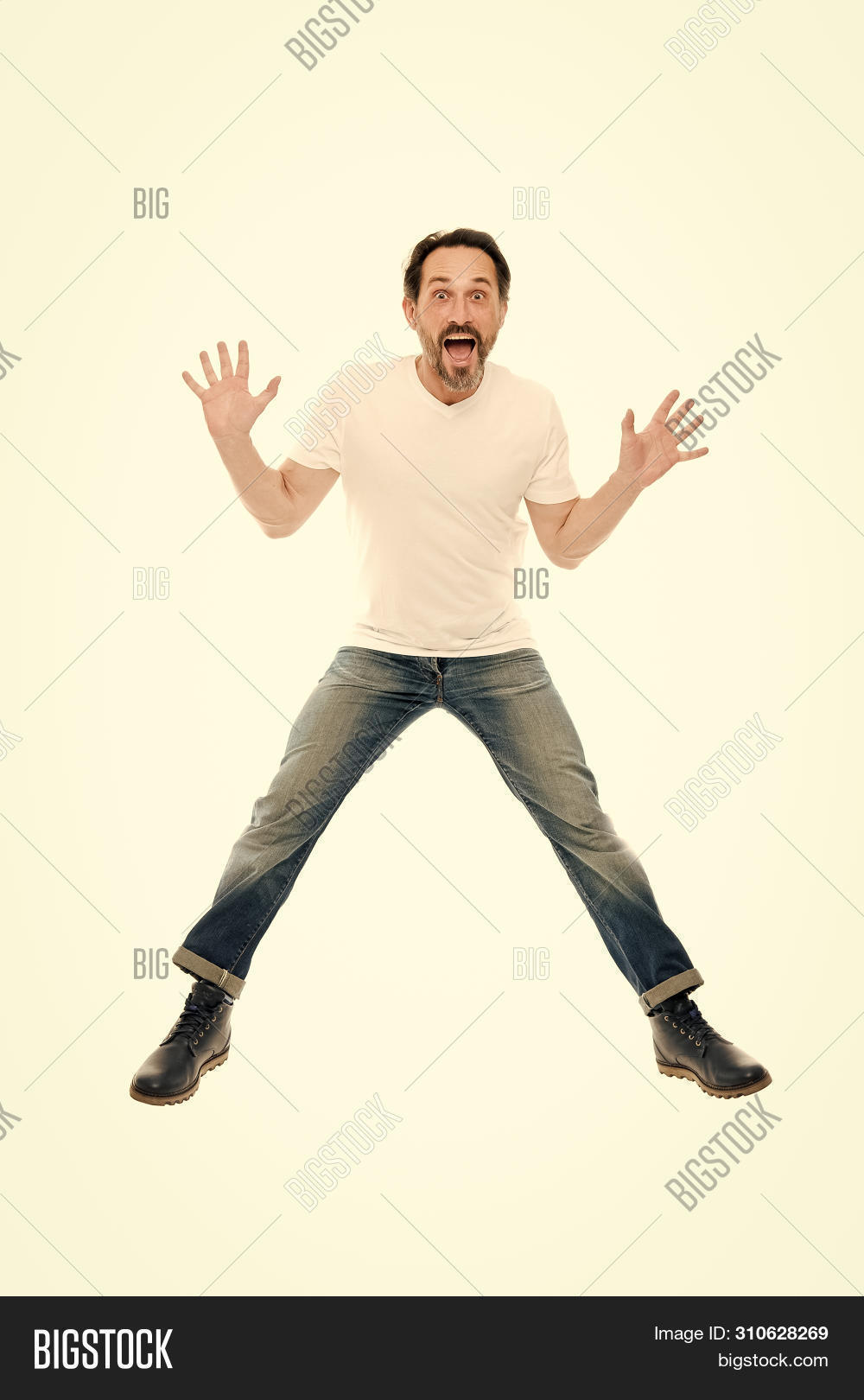 Man Excited Jumping. Image & Photo (Free Trial) | Bigstock
