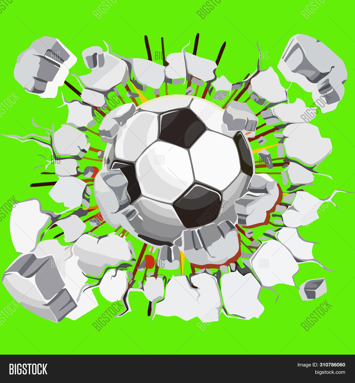 Wall Ball Crack Crash Image & Photo (Free Trial) | Bigstock