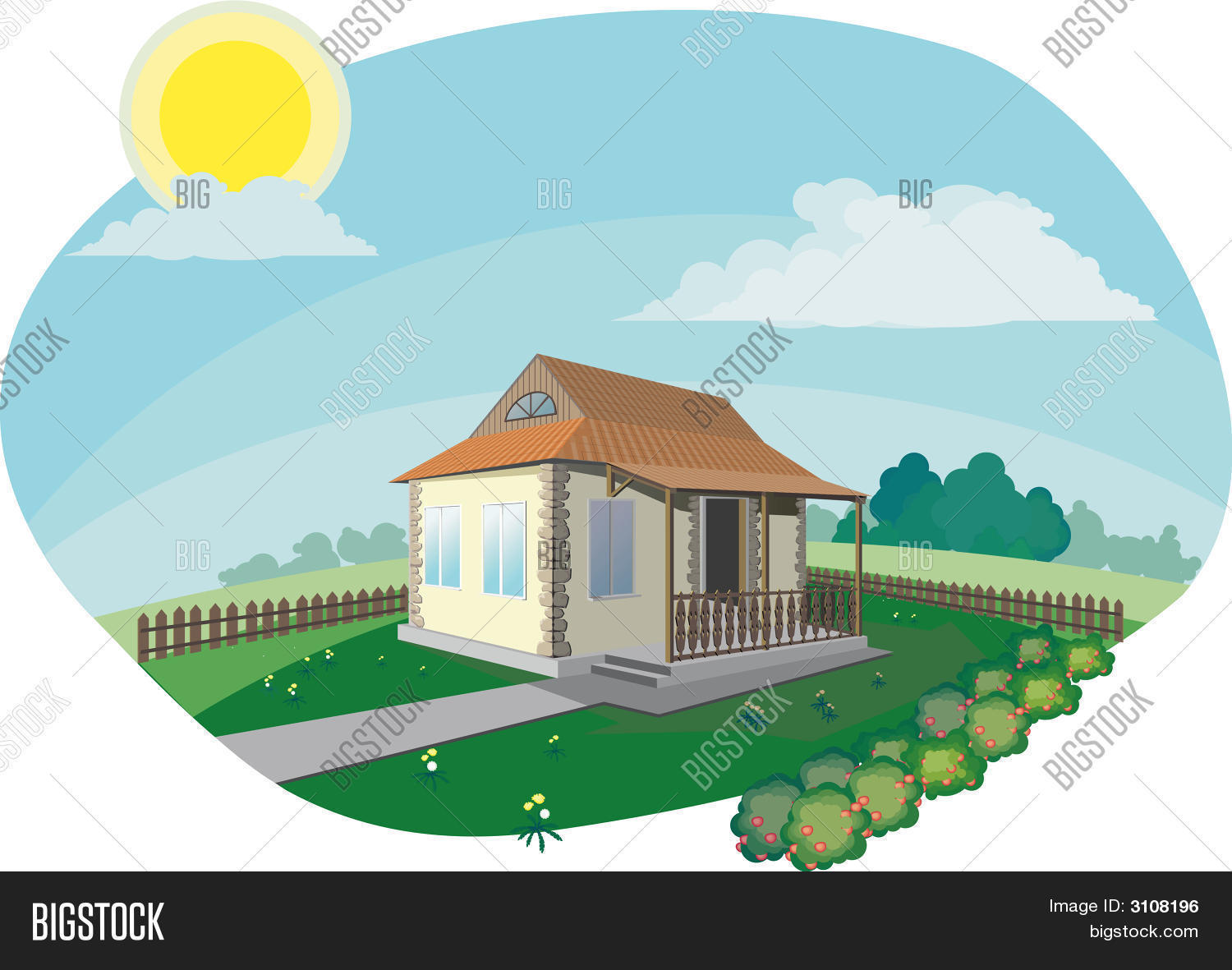 Village_House.Eps Vector & Photo (Free Trial) | Bigstock