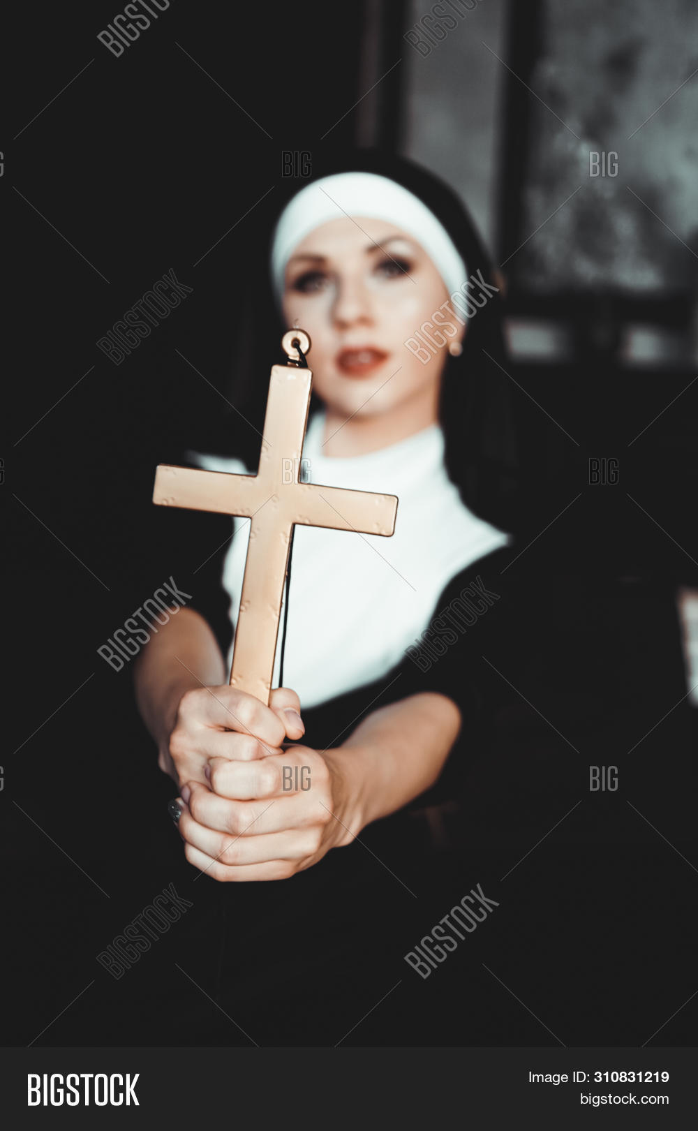 Nun Holding Cross. Image & Photo (Free Trial) | Bigstock