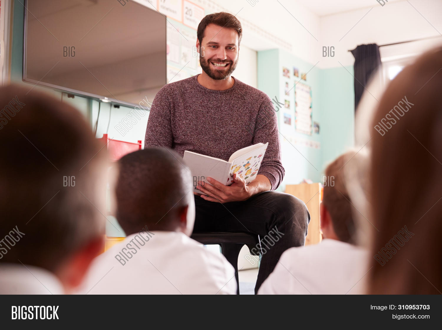Male Teacher Reading Image & Photo (Free Trial) | Bigstock