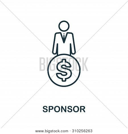 Sponsor Outline Icon Vector & Photo (Free Trial) | Bigstock