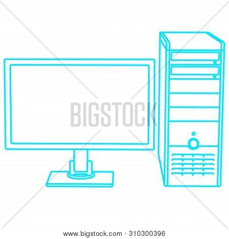 Contour Computer. Vector & Photo (Free Trial) | Bigstock