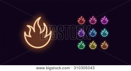 Neon Fire Icon, Flame Vector & Photo (Free Trial) | Bigstock