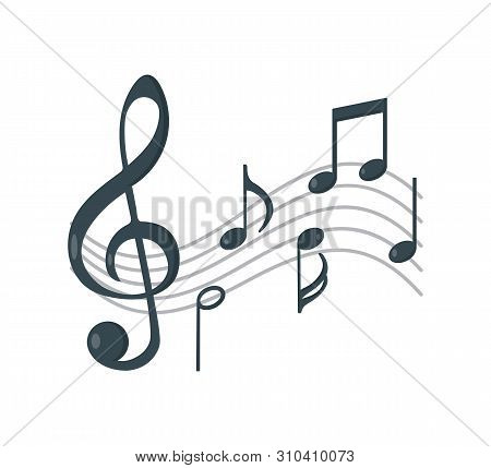 Music Notes Curved Vector & Photo (Free Trial) | Bigstock