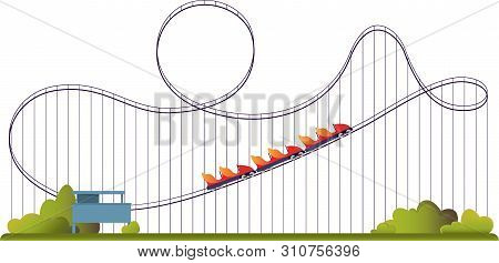 Roller Coaster Vector Vector & Photo (Free Trial) | Bigstock
