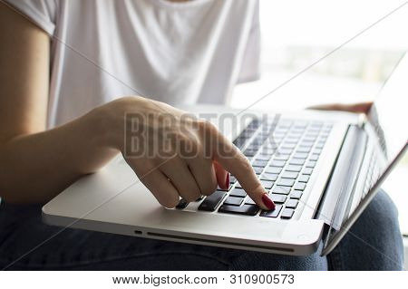 Girl's Hand Typing On Image & Photo (Free Trial) | Bigstock