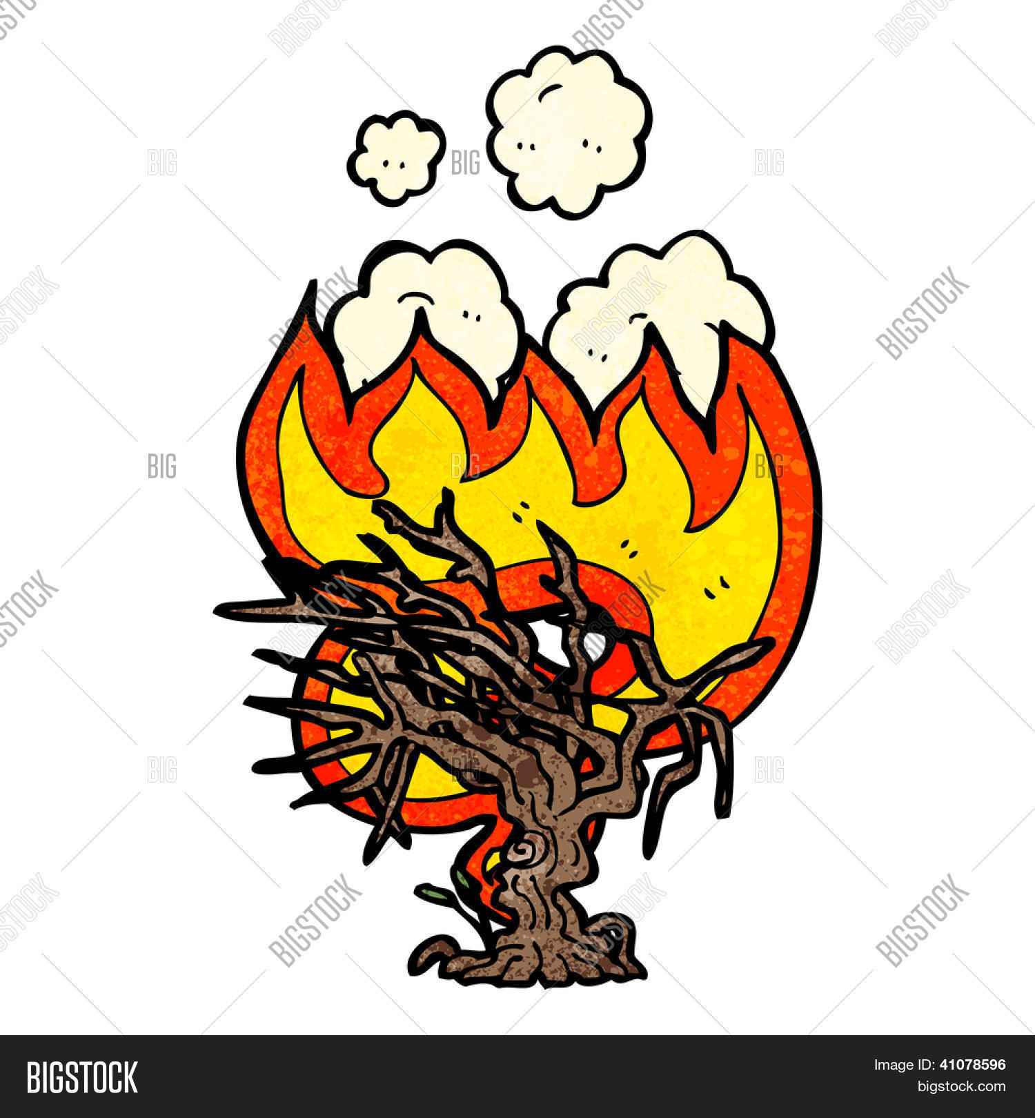Cartoon Burning Tree Vector & Photo (Free Trial) | Bigstock