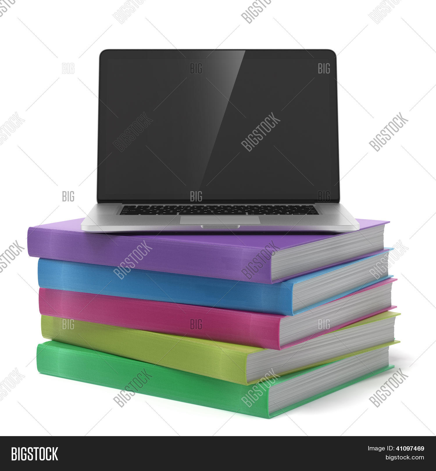 Laptop On Books Image & Photo (Free Trial) | Bigstock