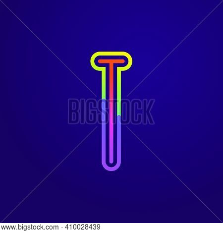 Neon Light T Letter Vector & Photo (Free Trial) | Bigstock