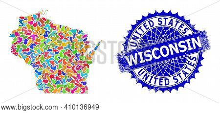 Wisconsin State Map Vector & Photo (Free Trial) | Bigstock