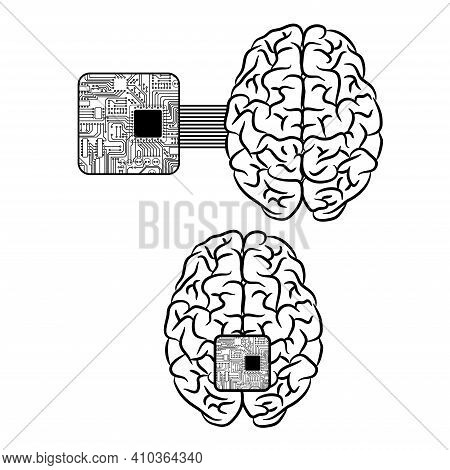 Human Brain Chip Vector & Photo (Free Trial) | Bigstock