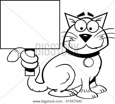 Cat Holding Sign Vector & Photo (Free Trial) | Bigstock