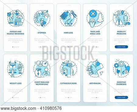 Post-covid Syndrome Onboarding Mobile App Page Screen With Concepts Set ...