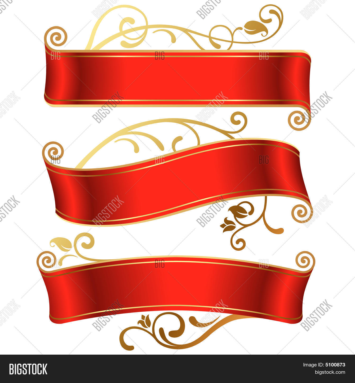Three Red Banners Vector & Photo (Free Trial) | Bigstock