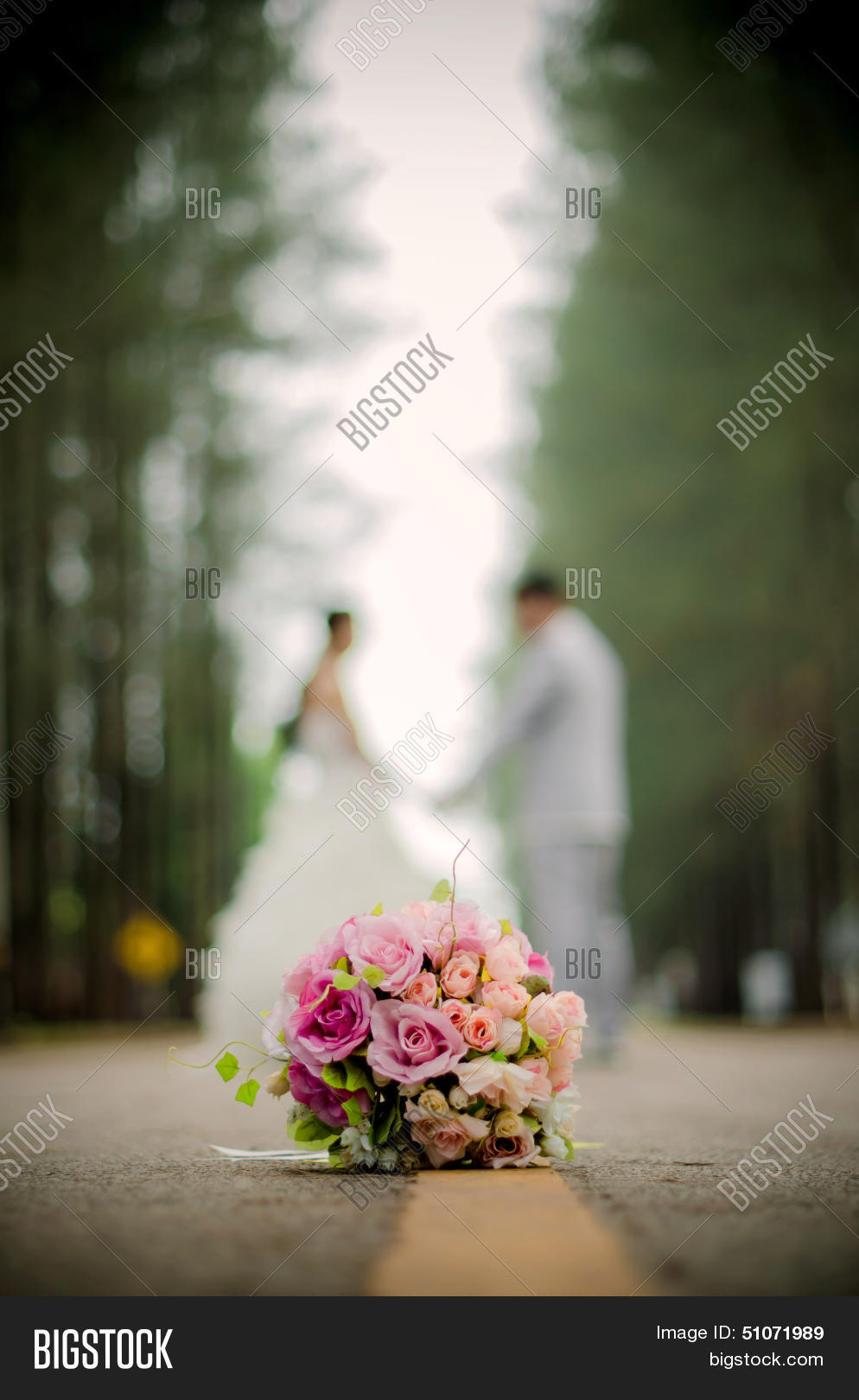Couple Wedding On Road Image & Photo (Free Trial) | Bigstock