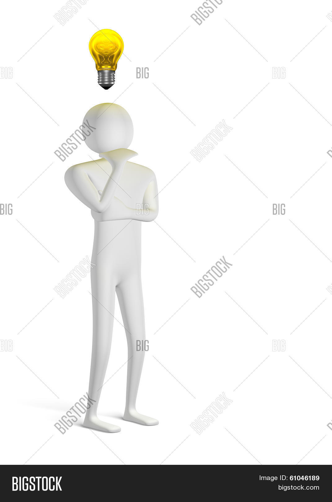 3D Man Thinking Yellow Image & Photo (Free Trial) | Bigstock