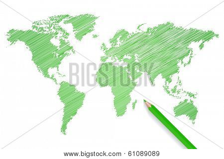 Colored Pencil World Vector & Photo (Free Trial) | Bigstock