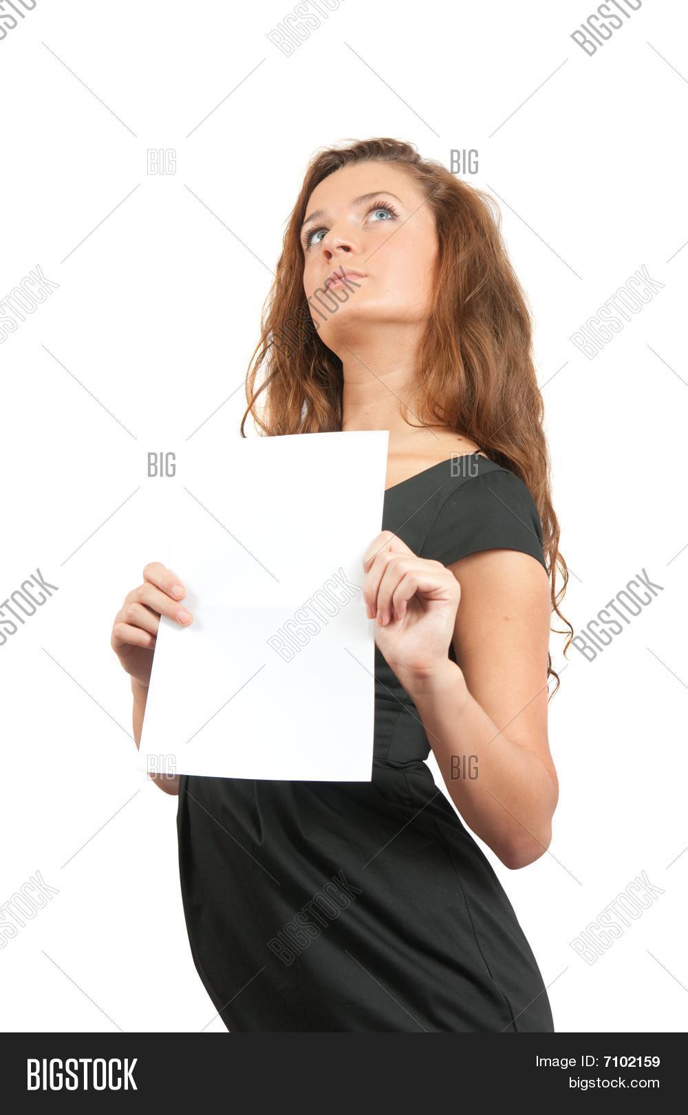 Girl Holds Empty Image & Photo (Free Trial) | Bigstock