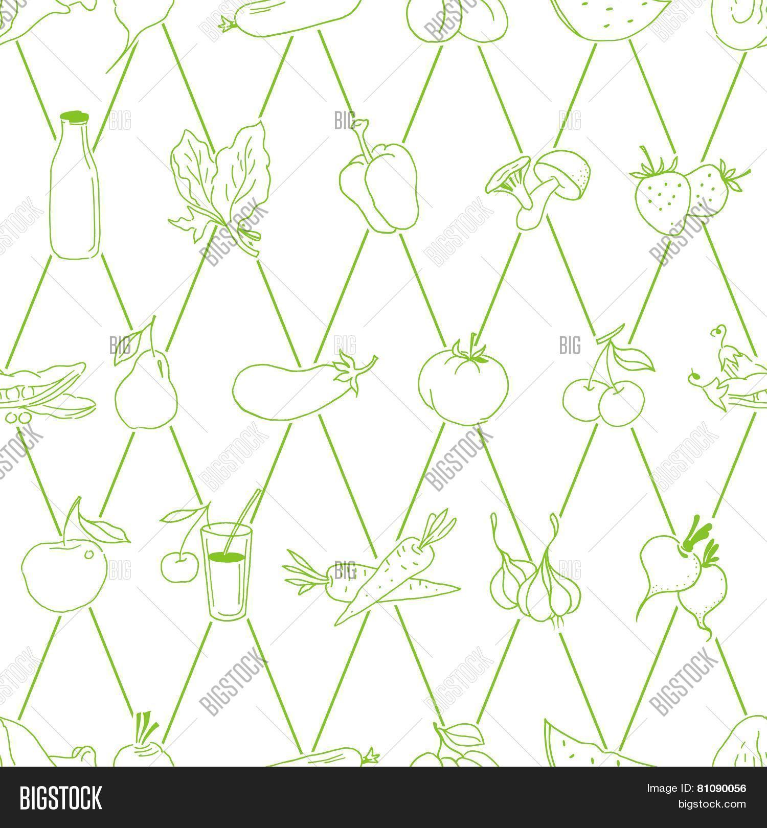 Seamless Green Food Vector & Photo (Free Trial) | Bigstock