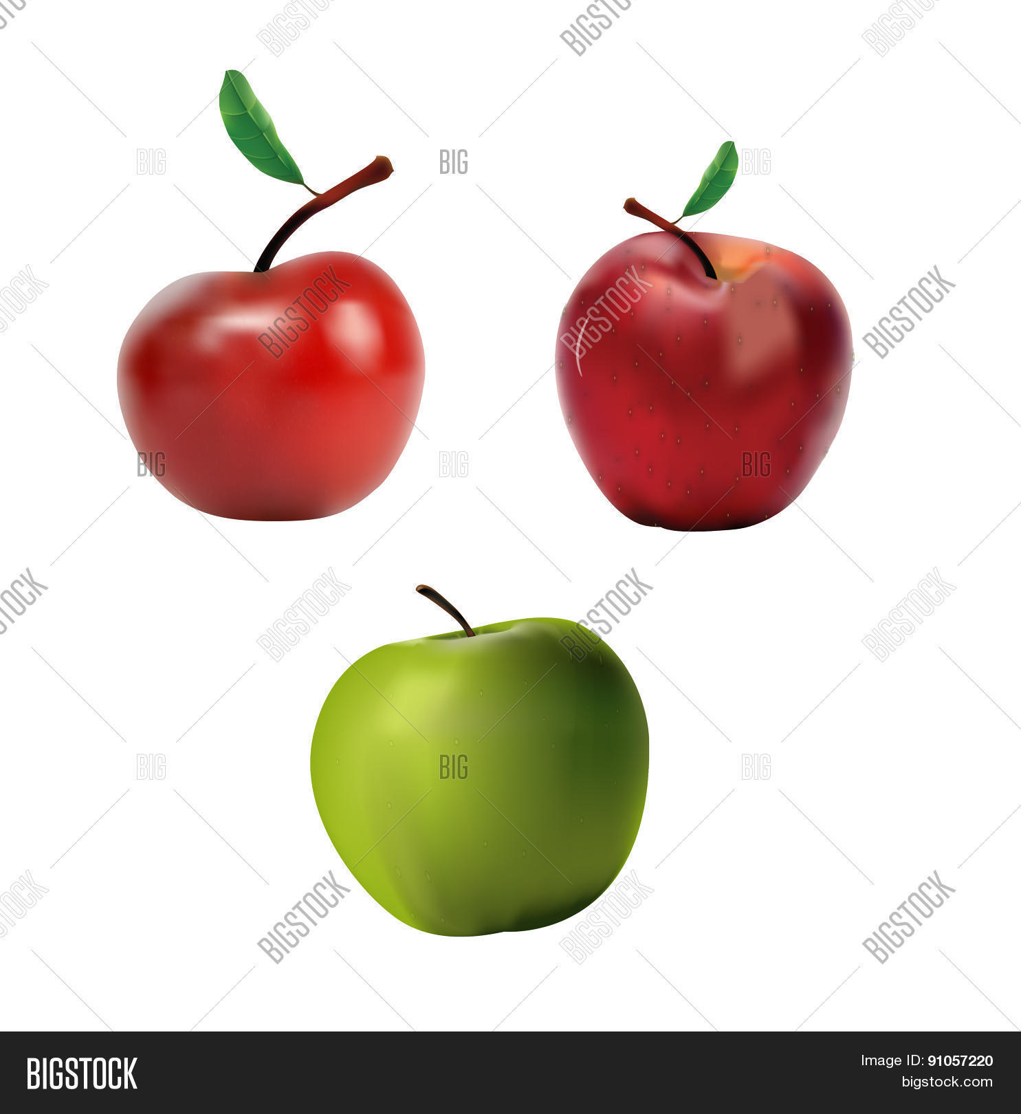 Set Apples Vector Vector & Photo (Free Trial) | Bigstock