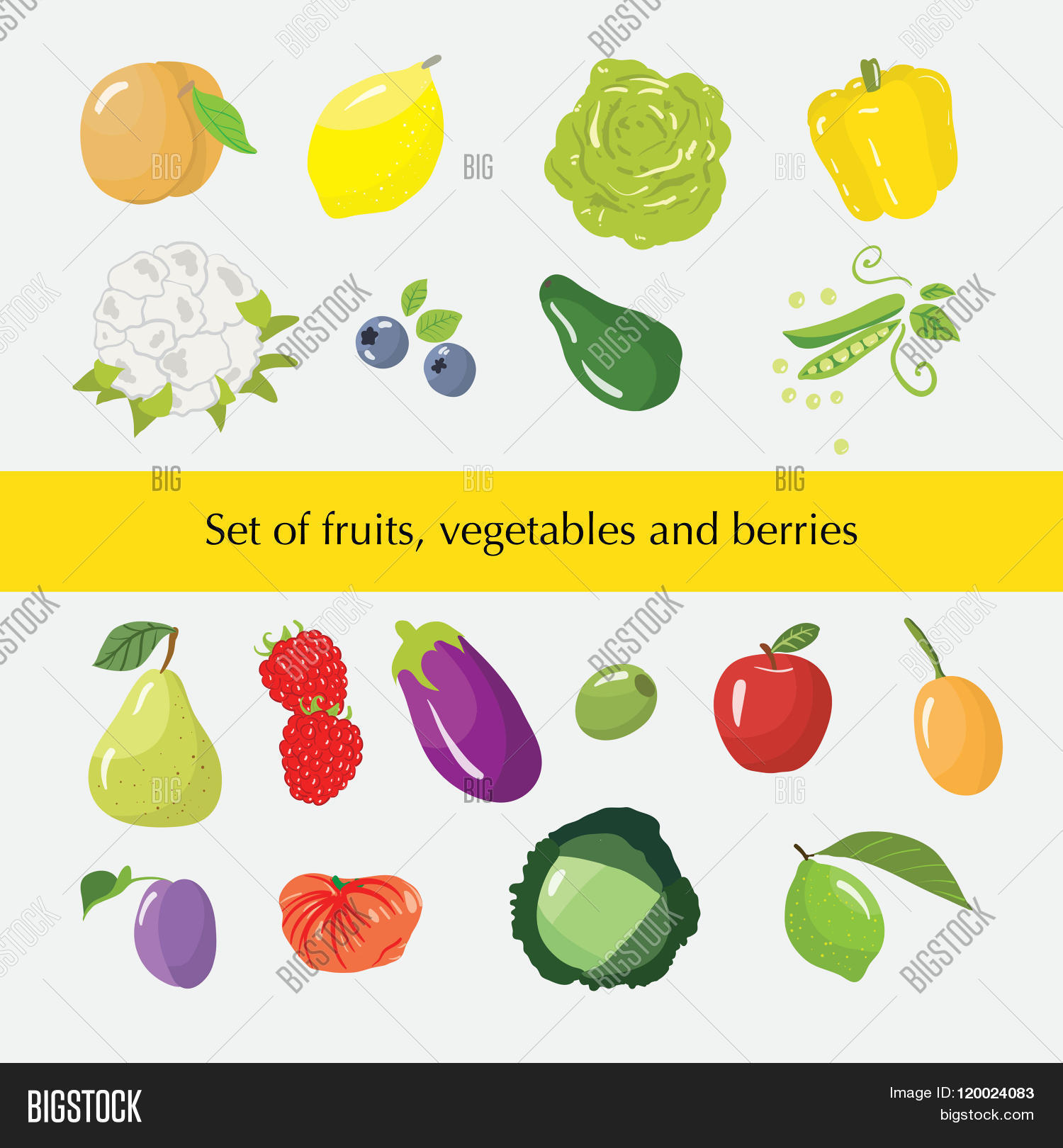 Set Different Fruits, Image & Photo (Free Trial) | Bigstock