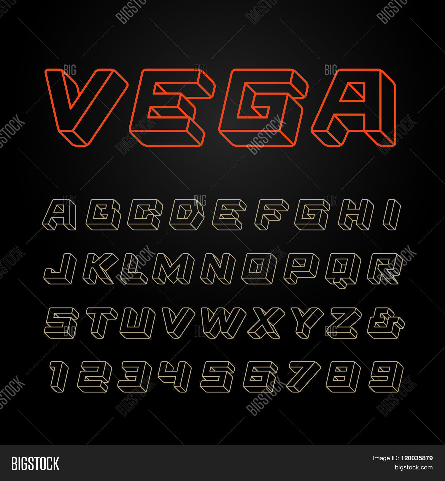 Linear Font. Vector Vector & Photo (Free Trial) | Bigstock
