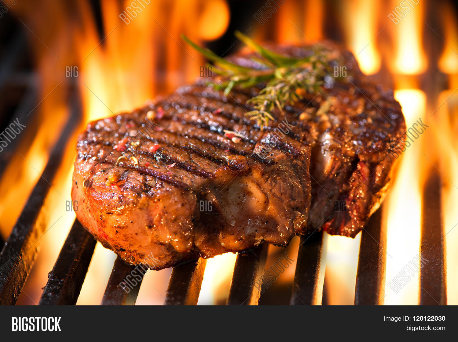 Beef Steak On Grill Image & Photo (Free Trial) | Bigstock
