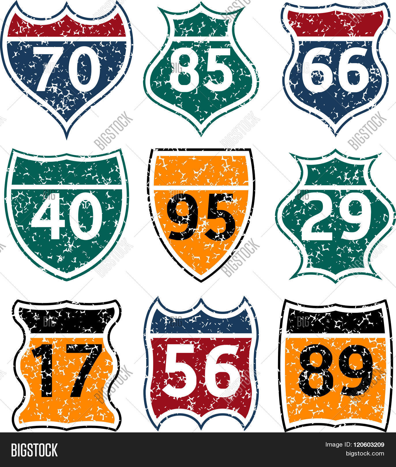 Grunge Road Signs Set Vector & Photo (Free Trial) | Bigstock