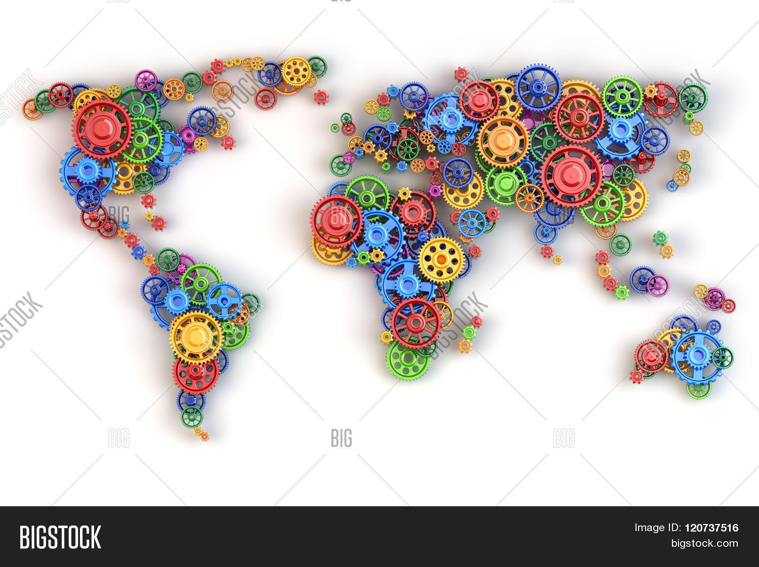 Map World Gears. Image & Photo (Free Trial) | Bigstock