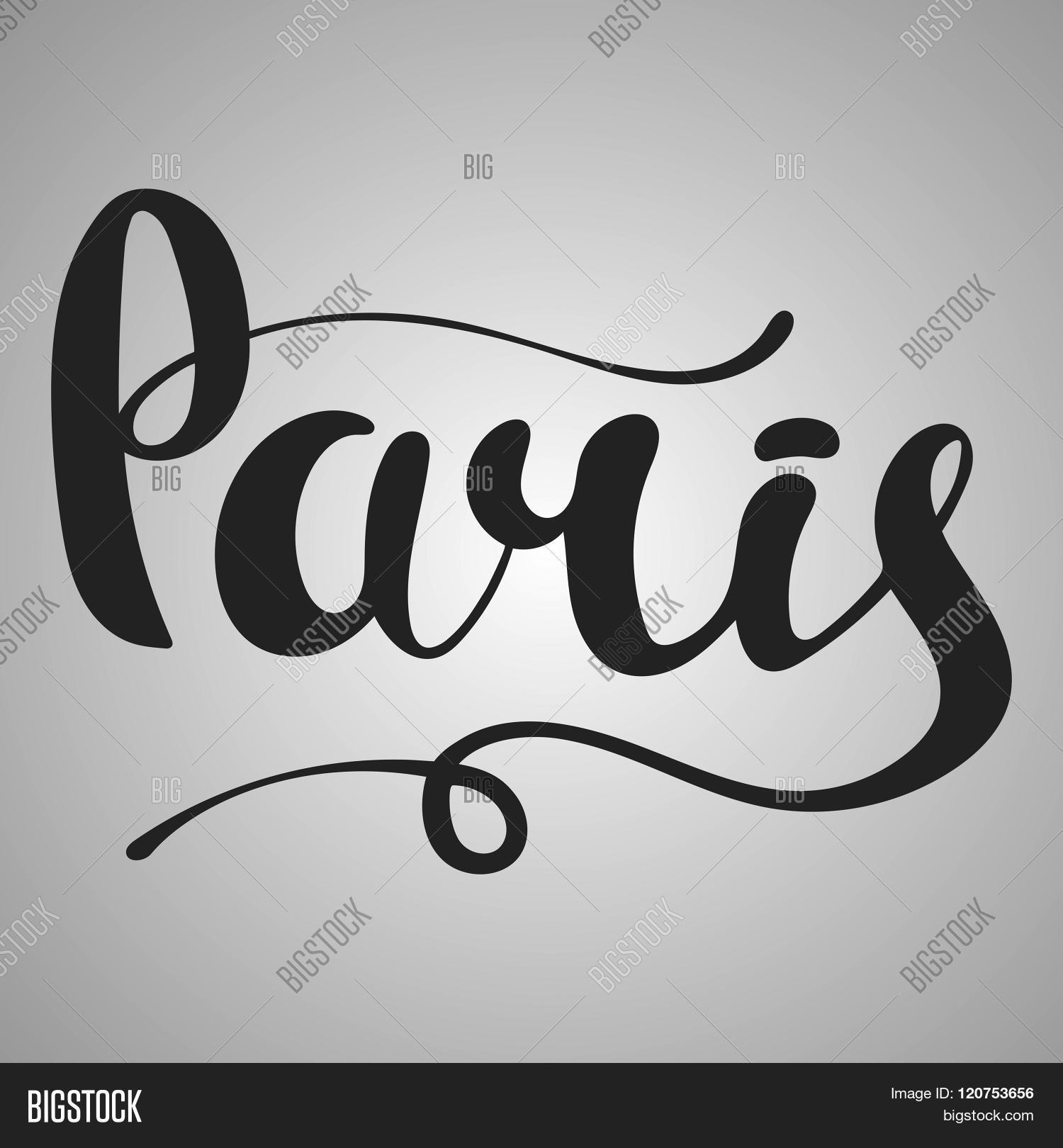 Paris Lettering. Hand Vector & Photo (Free Trial) | Bigstock