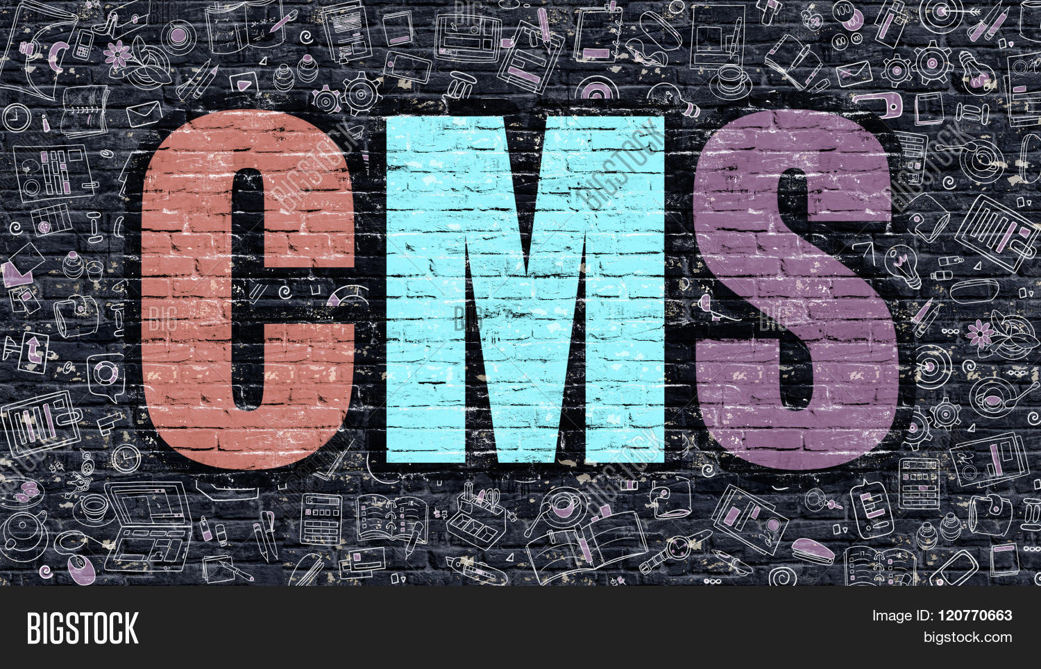 CMS Multicolor. Doodle Image & Photo (Free Trial) | Bigstock