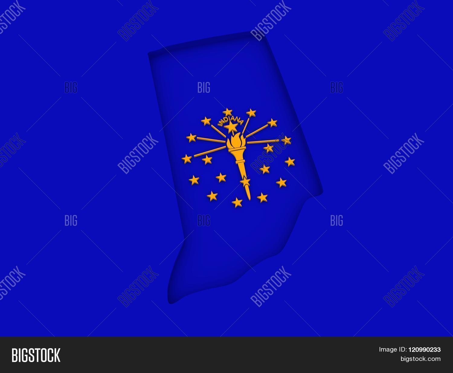 Indiana State Map Flag Image & Photo (Free Trial) | Bigstock