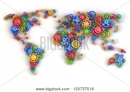 Map World Gears. Image & Photo (Free Trial) | Bigstock
