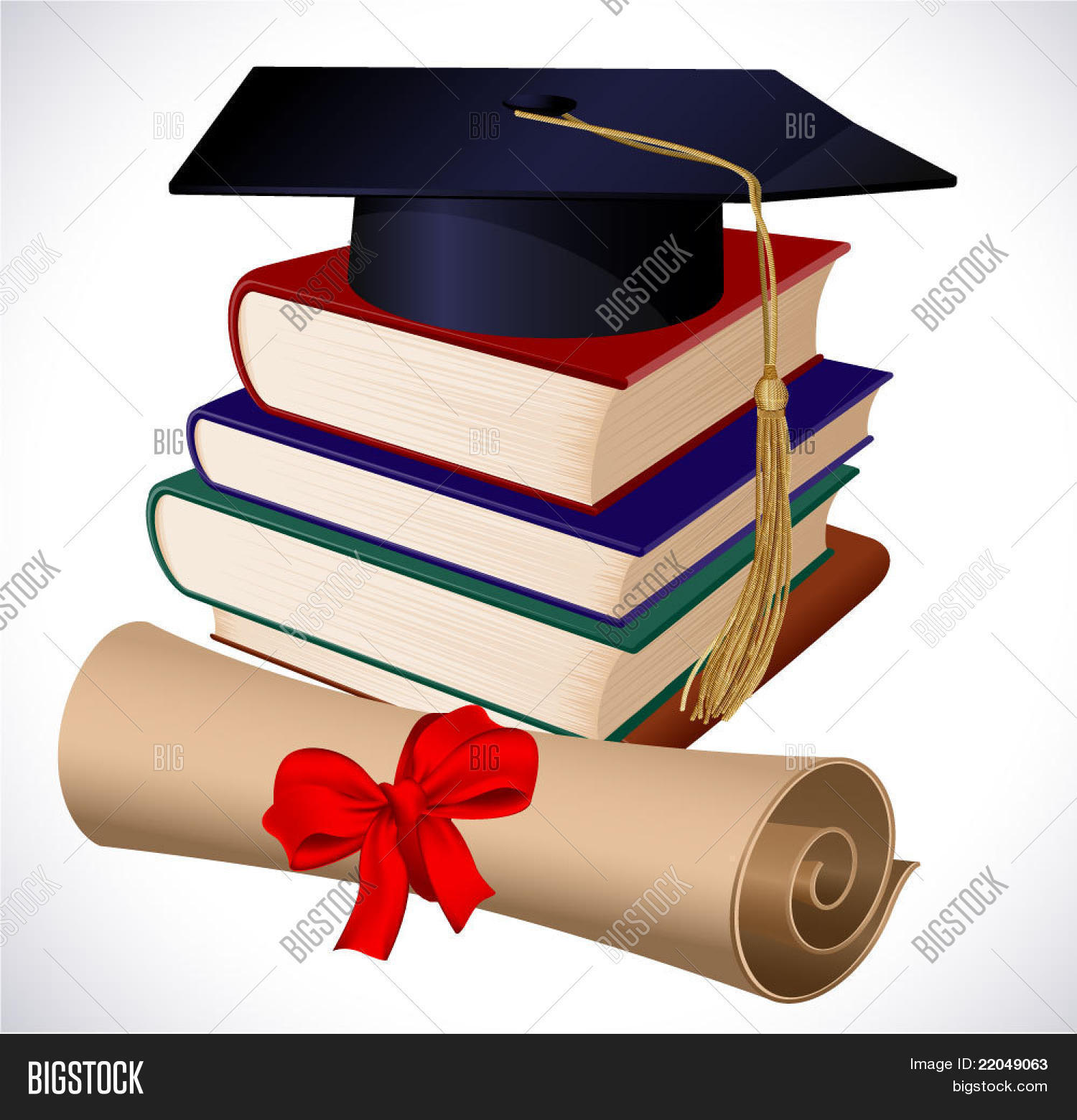 Graduation Cap Books Vector And Photo Free Trial Bigstock