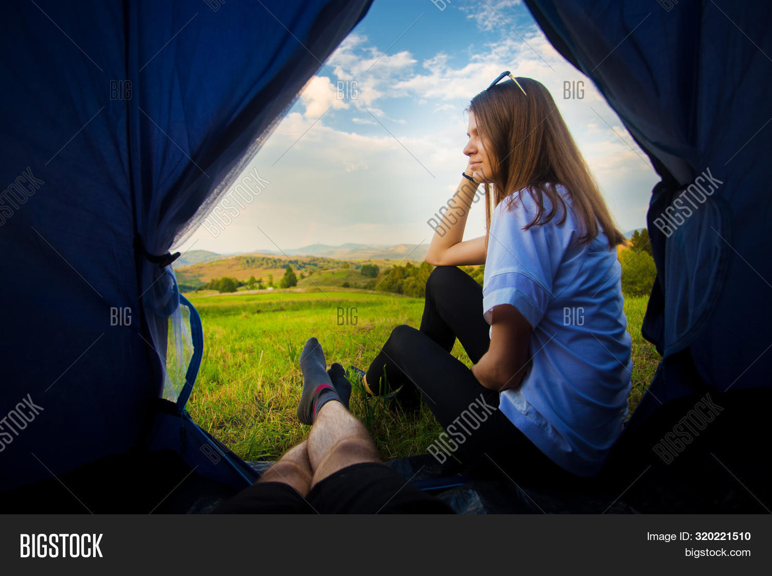 View Inside Tent. Man Image & Photo (Free Trial) | Bigstock