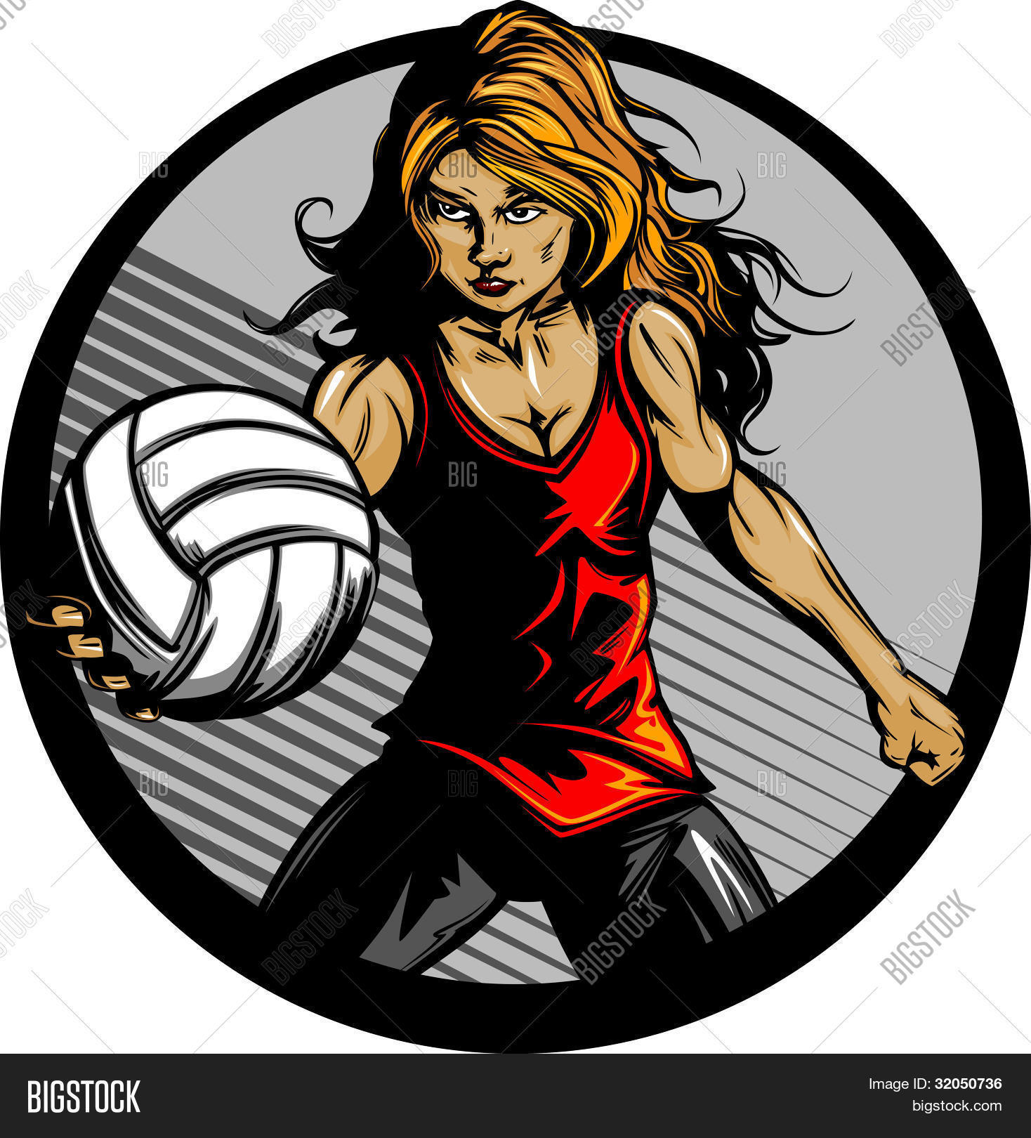 Female Volleyball Vector & Photo (Free Trial) | Bigstock