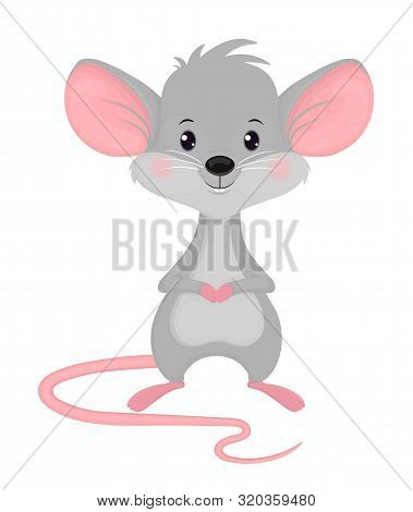 Cute Cartoon Grey Rat Vector & Photo (Free Trial) | Bigstock