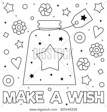 Make Wish. Coloring Vector & Photo (Free Trial) | Bigstock
