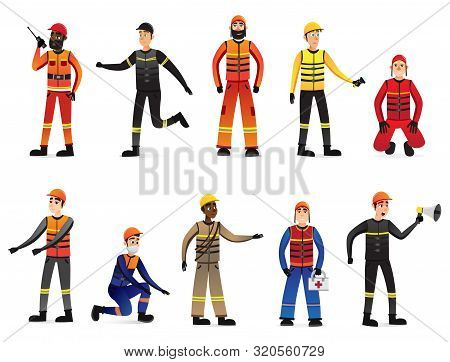 Rescuers Standing Vector & Photo (Free Trial) | Bigstock